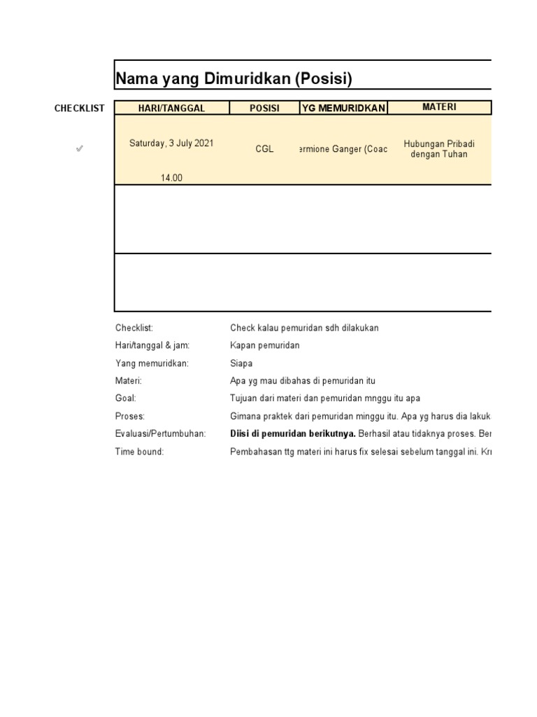 Contoh Format Timeline Pemuridan | PDF