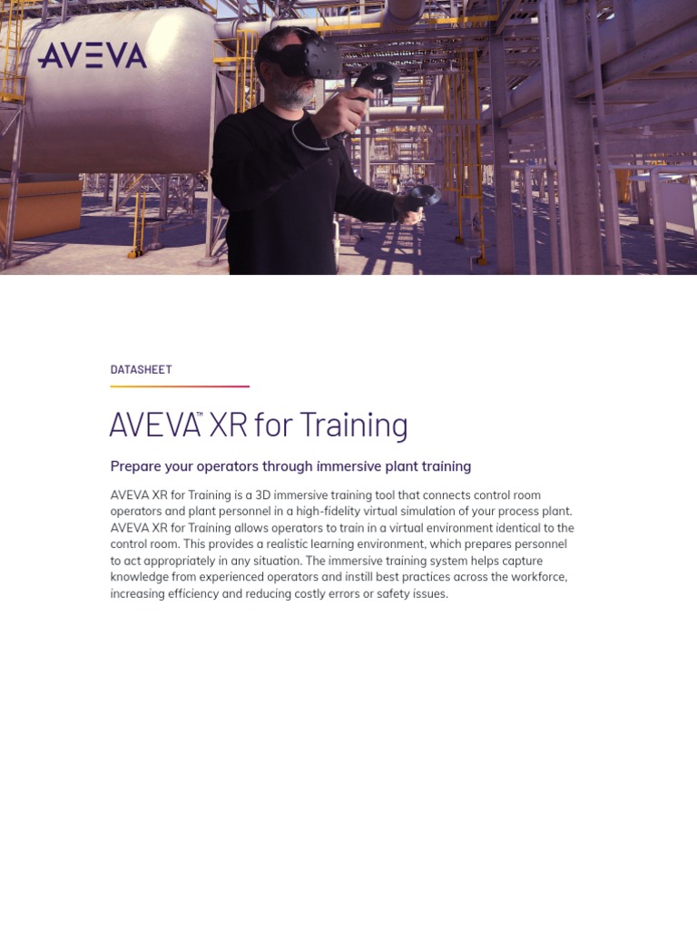 Datasheet AVEVA XRforTraining | PDF | Simulation | Cloud Computing