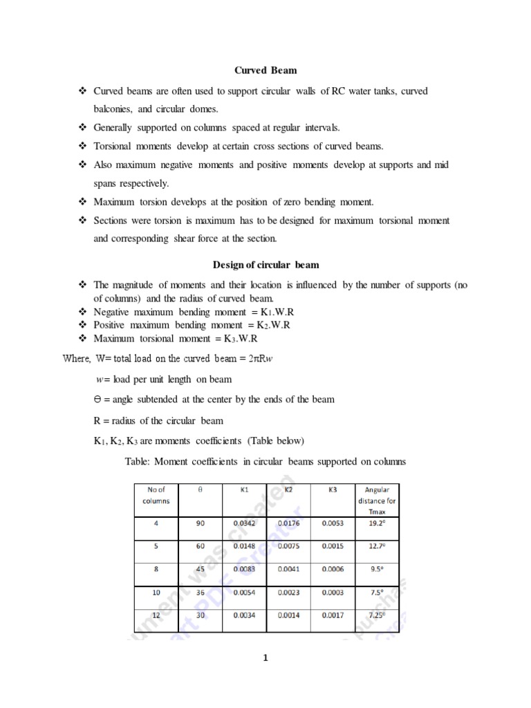G.Curved Beam | PDF | Beam (Structure) | Bending