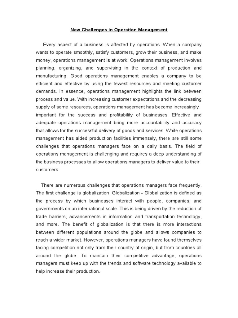 New Challenges in Operation Management | PDF | Sustainability ...