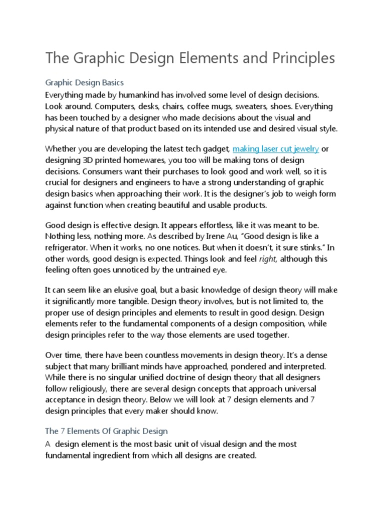 CHAPTER 4 - The Graphic Design Elements and Principles | PDF | Composition (Visual Arts) | Shape