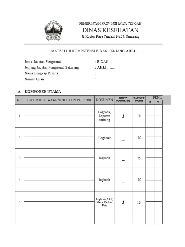 Instrumen PORTOFOLIO UKOM BIDAN UPTD 2022 | PDF
