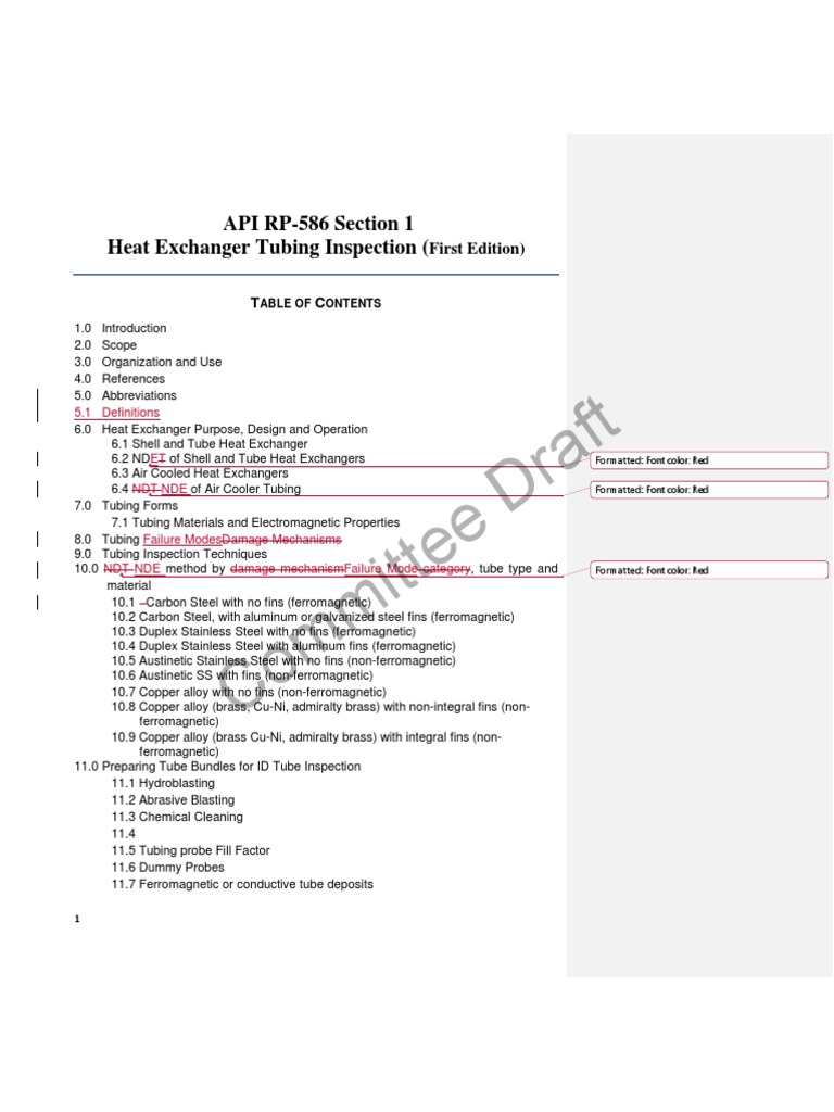 APIRP586 Sec 1 Heat Exch Tubing Inspsecondballottrack | PDF | Pipe (Fluid Conveyance) | Heat ...