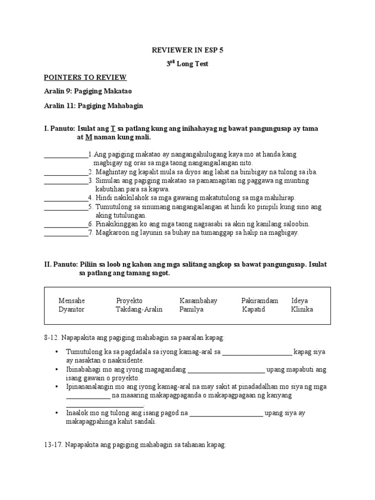 Reviewer in Esp 5 | PDF