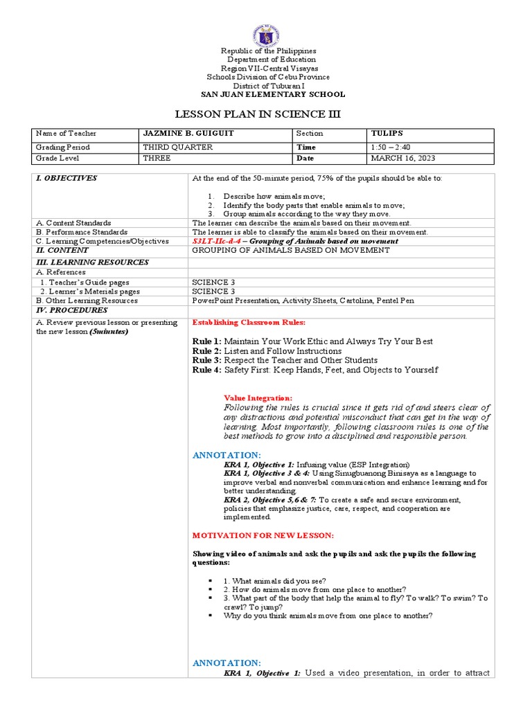 Quarter 3 - Class Observation | PDF | Learning | Teachers