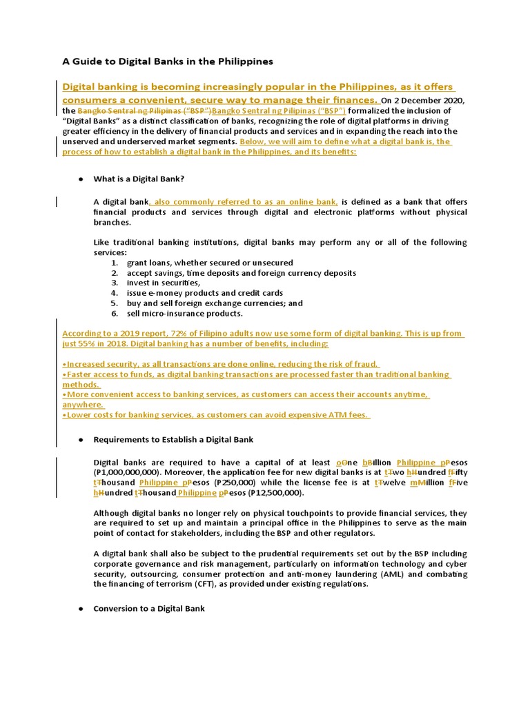 A Guide To Digital Banks in The Philippines | PDF | Banks | Financial ...