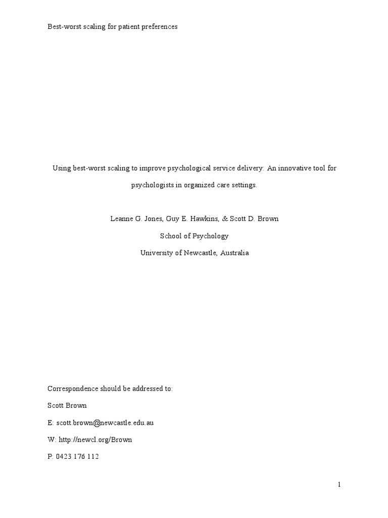 MAXDIFF - Using Best-Worst Scaling | PDF | Self Report Study | Data Analysis