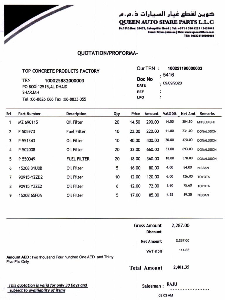 Filters Invoice PDF | PDF