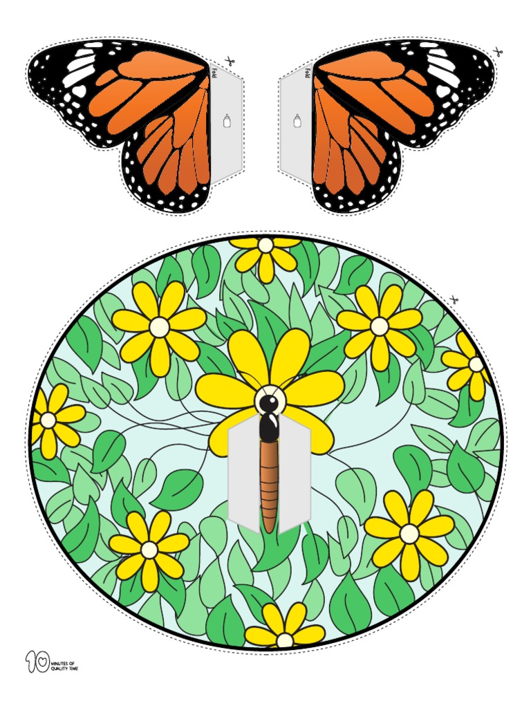 3D Paper Butterfly Craft Color PDF | PDF