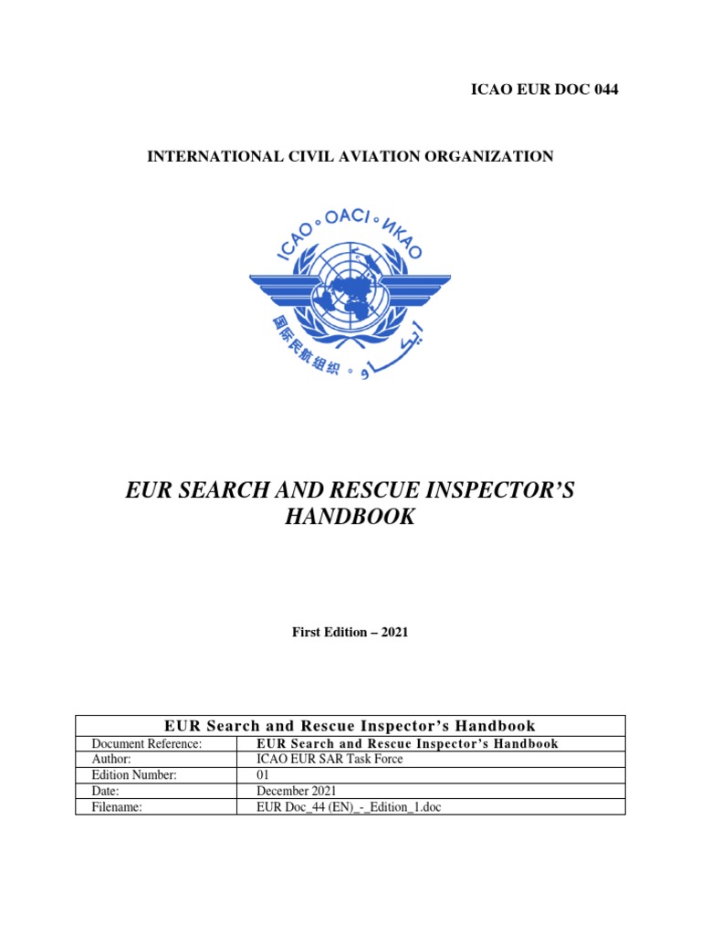 EUR Doc 044 - SAR Inspector's Handbook Ok | PDF | Search And Rescue | Audit