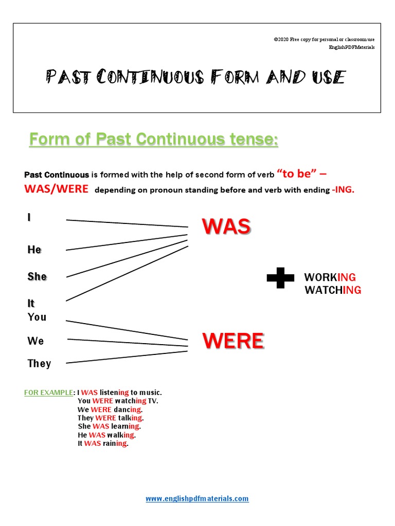 Past Continuous FORM and USE PDF | PDF | Verb | Semantic Units