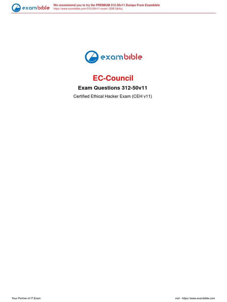 EC-Council: Exam Questions 312-50v11 | PDF | Transmission Control ...
