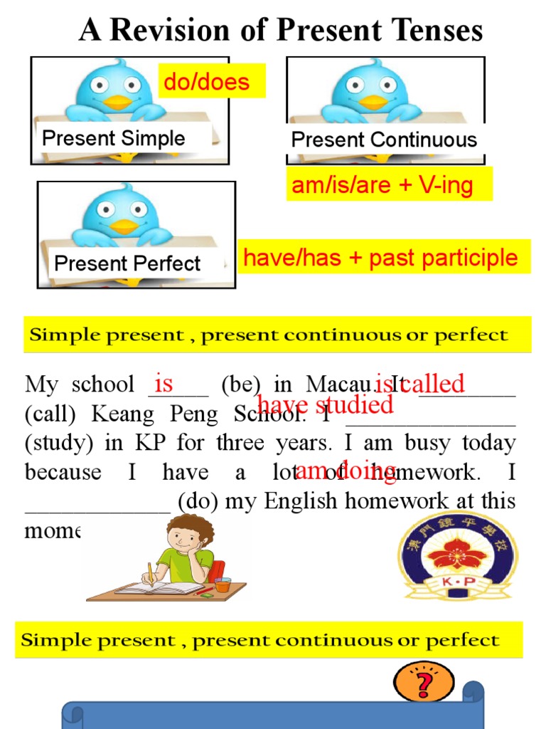 Present Simple, Present Continuous, Present Perfcet (Revision) | PDF ...
