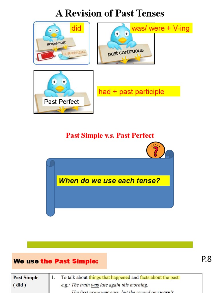 Past Simple and Past Perfect | PDF | Perfect (Grammar) | Grammatical Tense