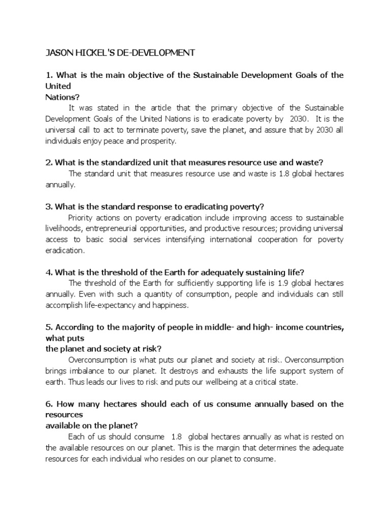 Jason Hickel's De-Development | PDF | Poverty | Poverty & Homelessness