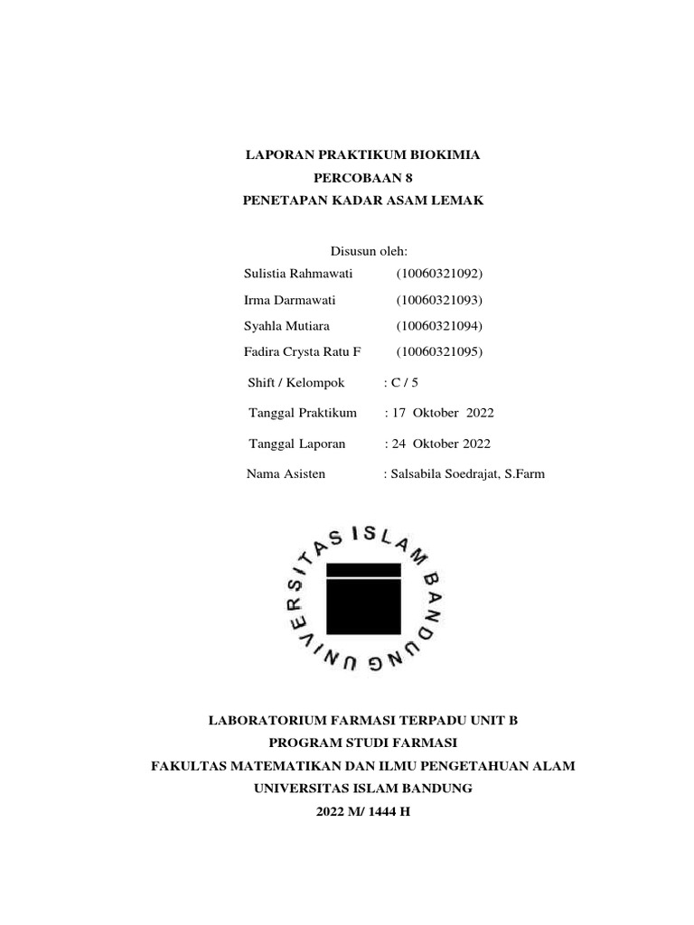 Laprak 8 Biokim | PDF | Teknologi & Rekayasa