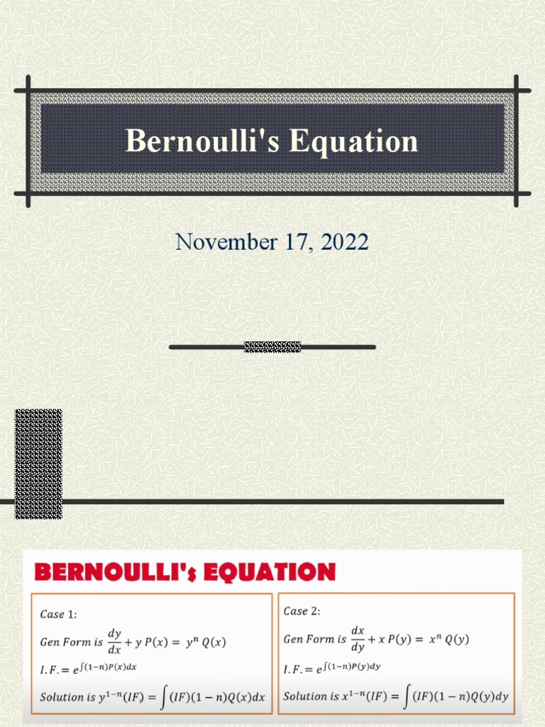 Bernoullis Equation Pdf
