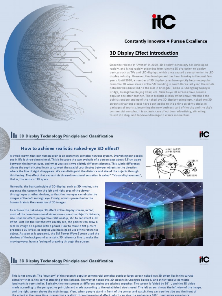 ITC Introduction of Outdoor Naked-Eye 3D | Download Free PDF | 3 D Computer Graphics | Video