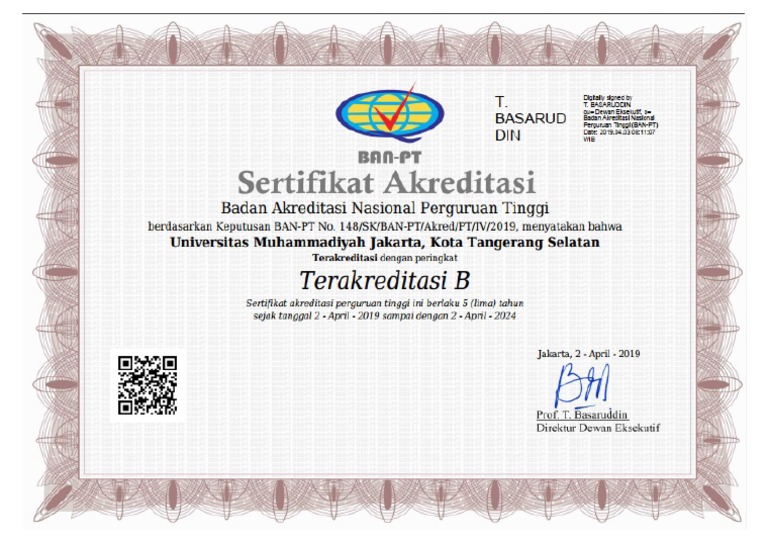 Sertifikat Akreditasi UMJ | PDF