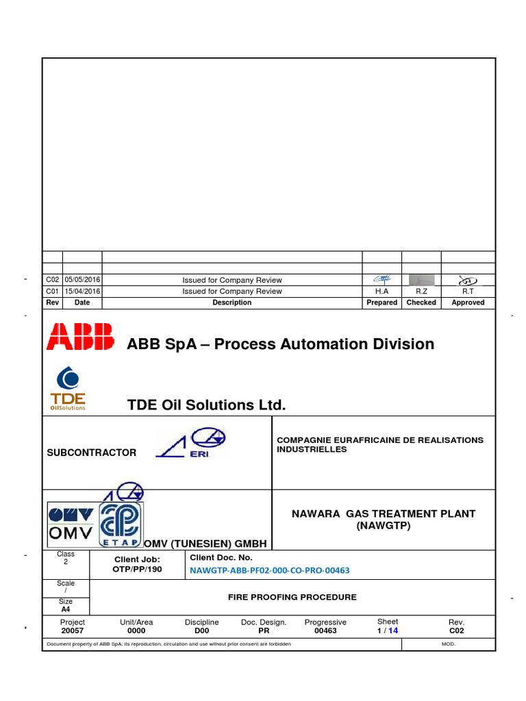 Fire Proofing Revised Procedure - C02 | PDF | Abrasive | Personal ...
