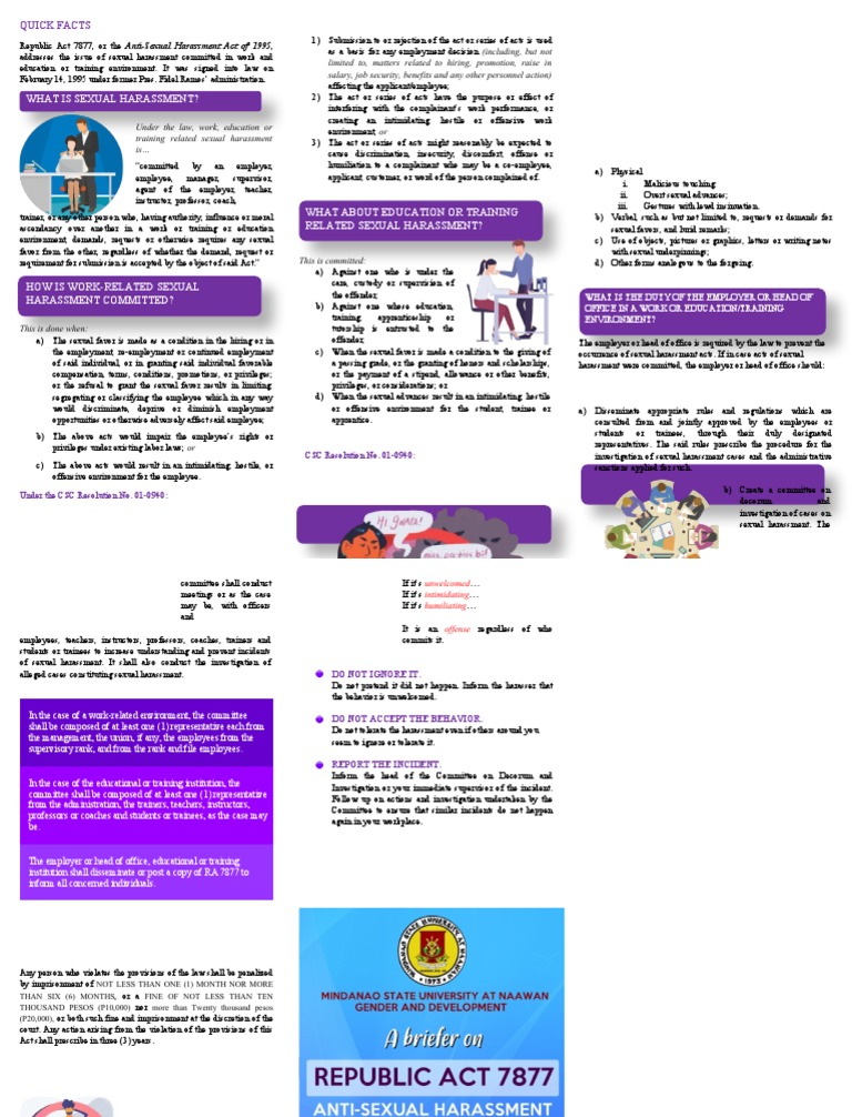 Ra 7877 | Download Free PDF | Sexual Harassment | Employment
