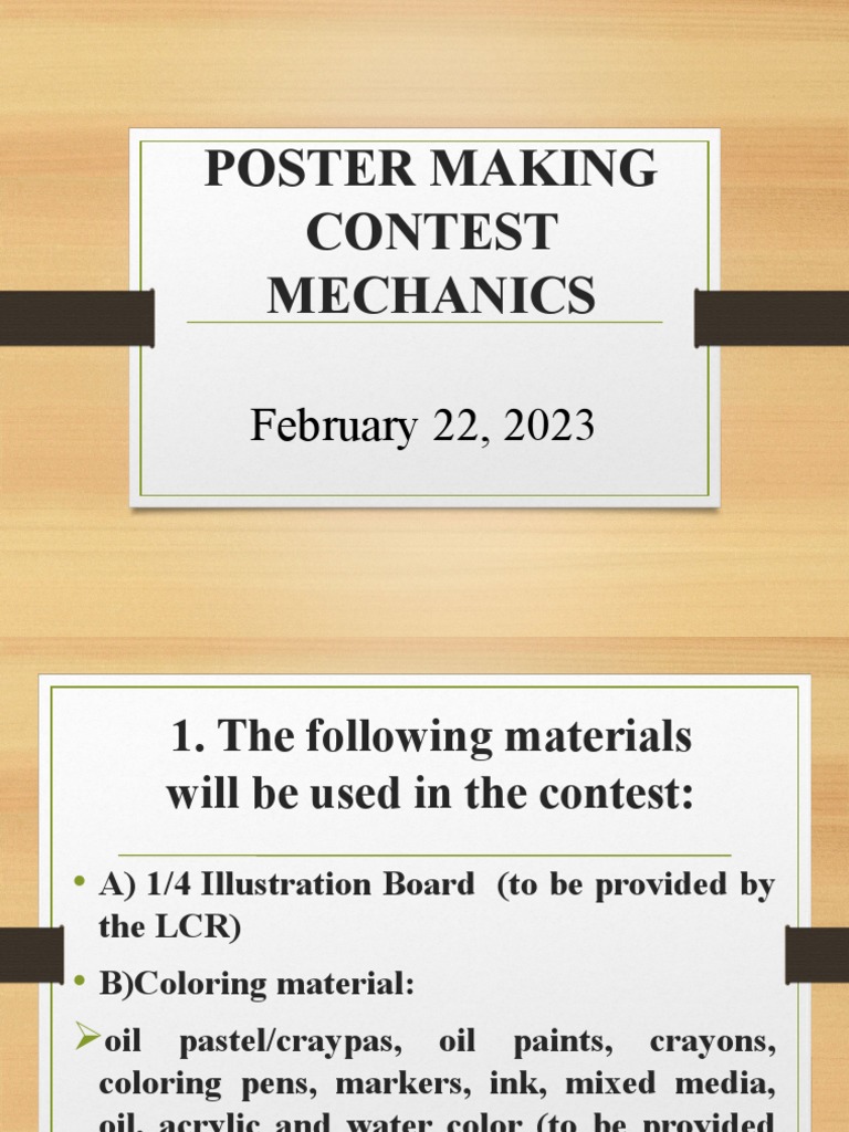 Poster Making Contest Mechanics Power Point | PDF