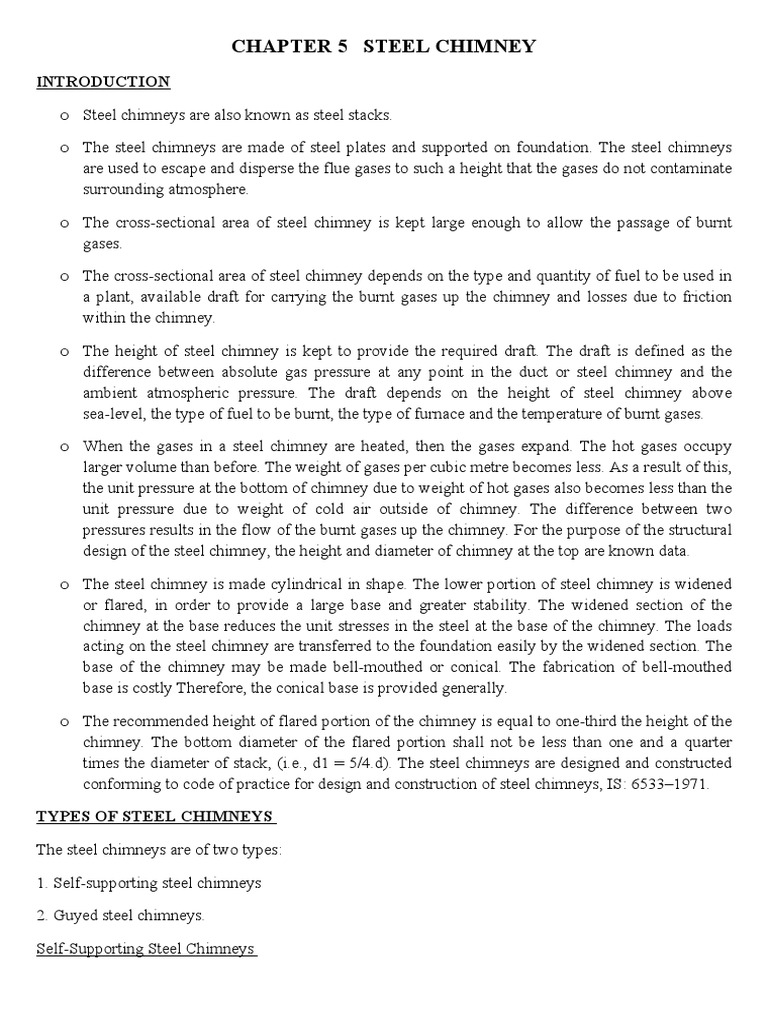 Design Considerations and Structural Components of Steel Chimneys | PDF | Brick | Chimney