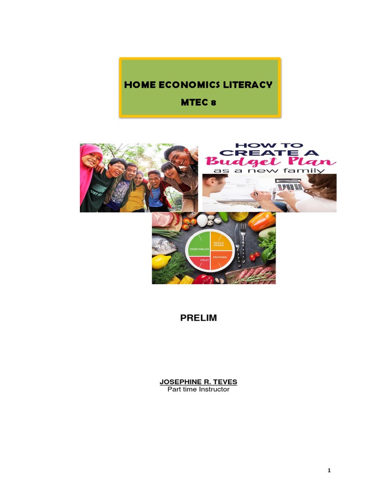 Home Economics Literacy Prelim | PDF | Puberty | Adolescence