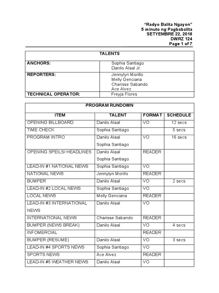 ABB Radio Script | PDF