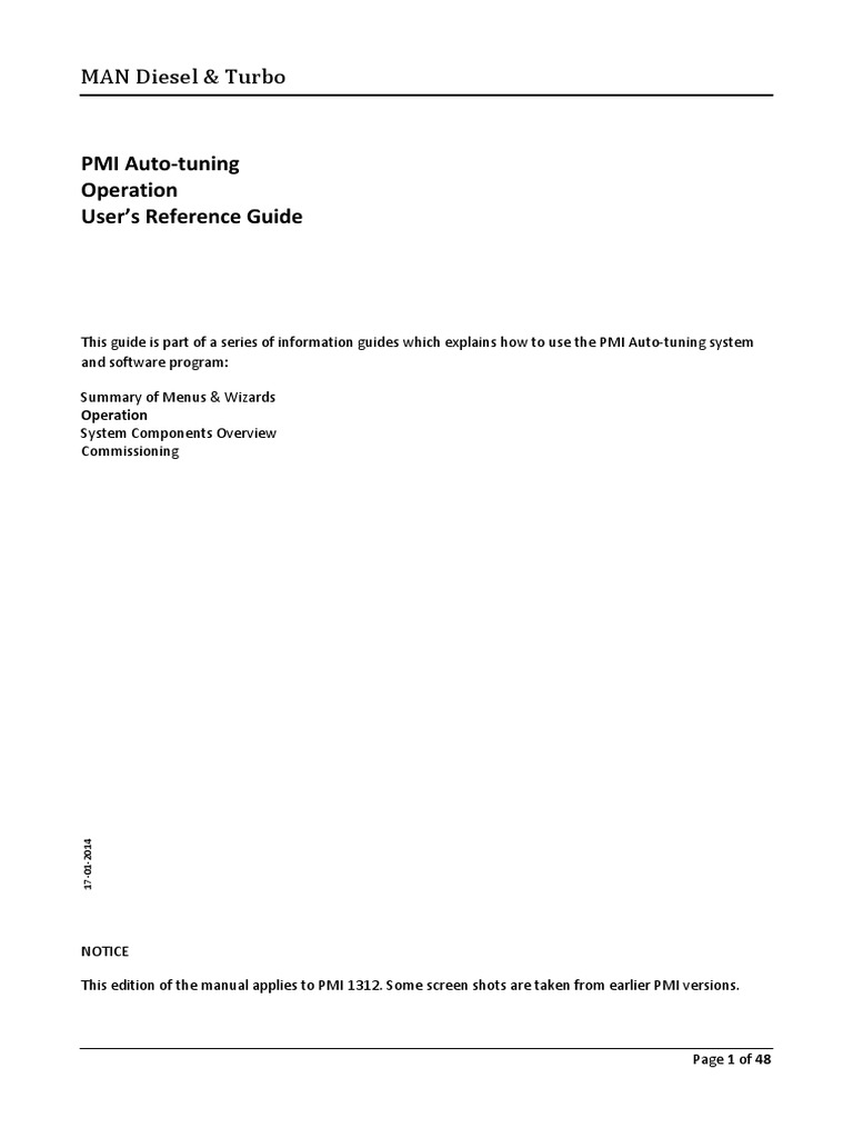 PMI Auto-tuning Operation User's Reference Guide | PDF | Engines ...