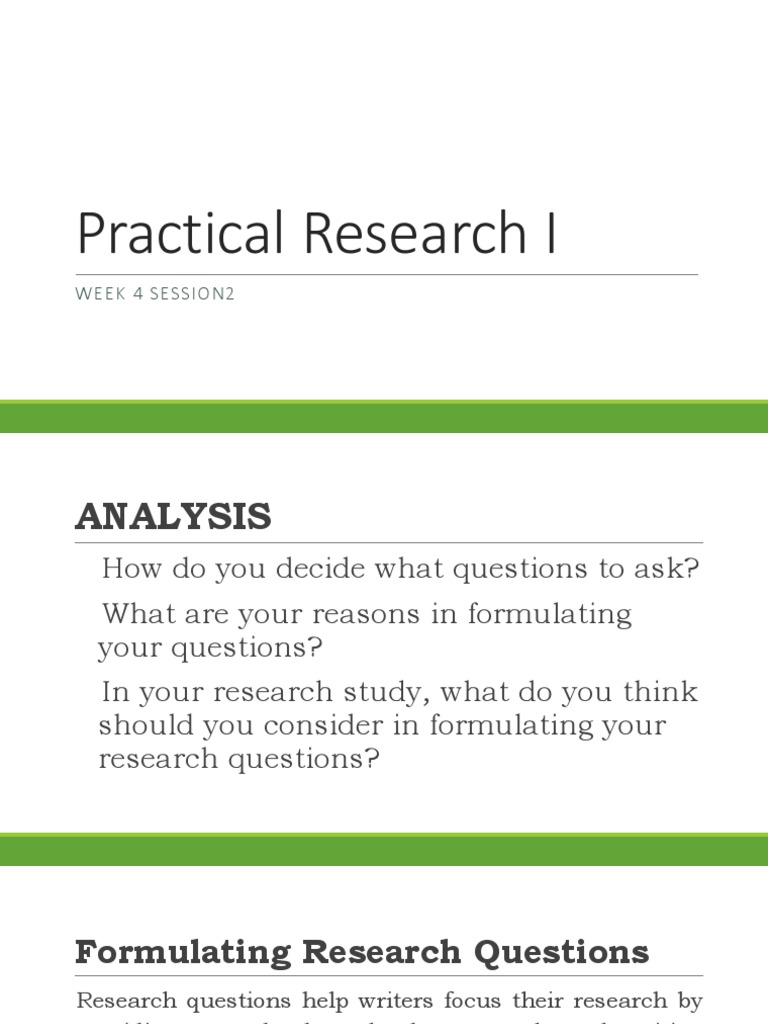 Lesson7 Formulating Research Questions | PDF | Question | Jargon