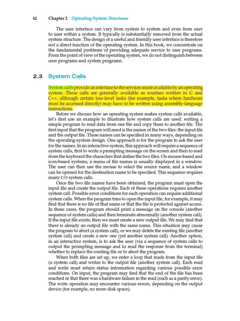 System Call PDF | PDF | Operating System | Computer File