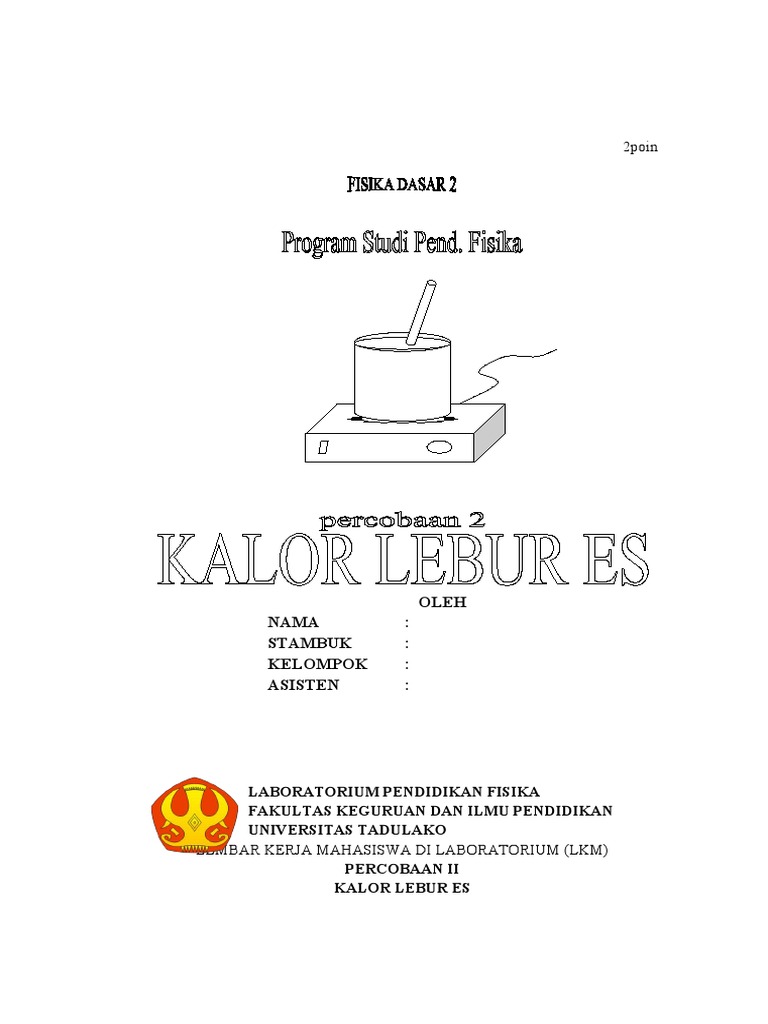 Lembar Kerja Kalor Lebur Es | PDF
