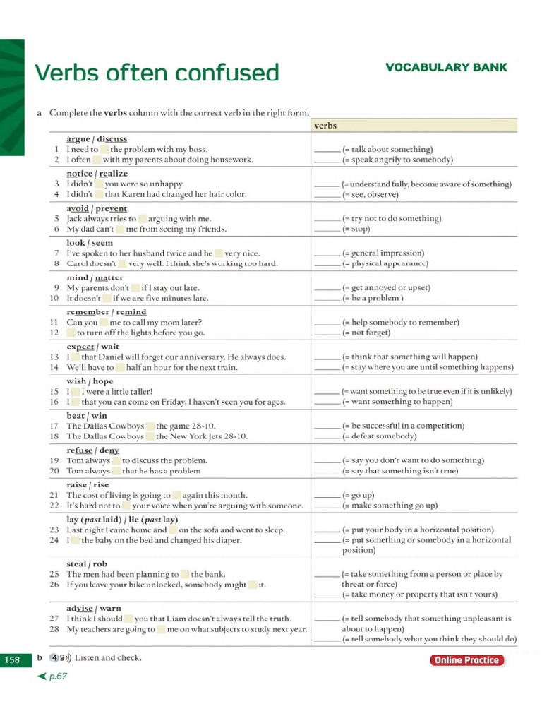 Verbs Often Confused - EXERCISE | PDF
