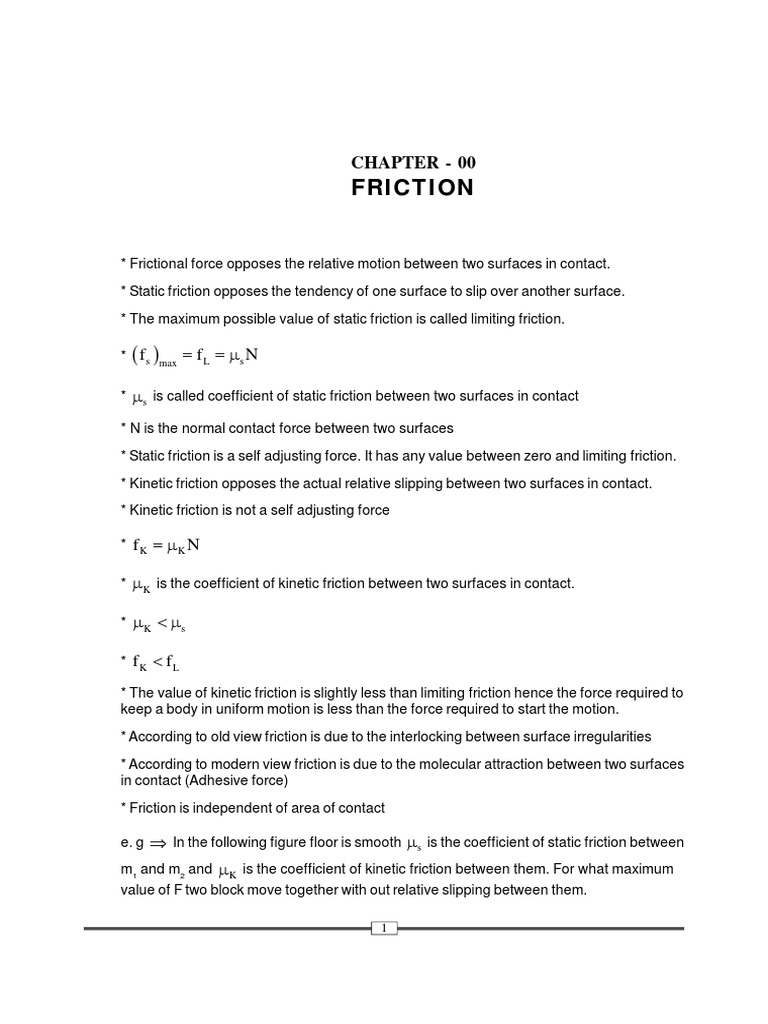 Friction | PDF | Friction | Force