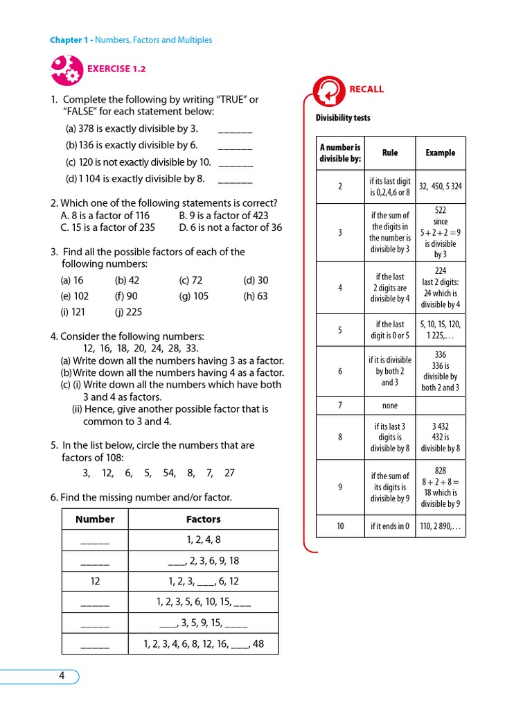 Factors and Divisibility Rules: An Introduction to Identifying Factors ...
