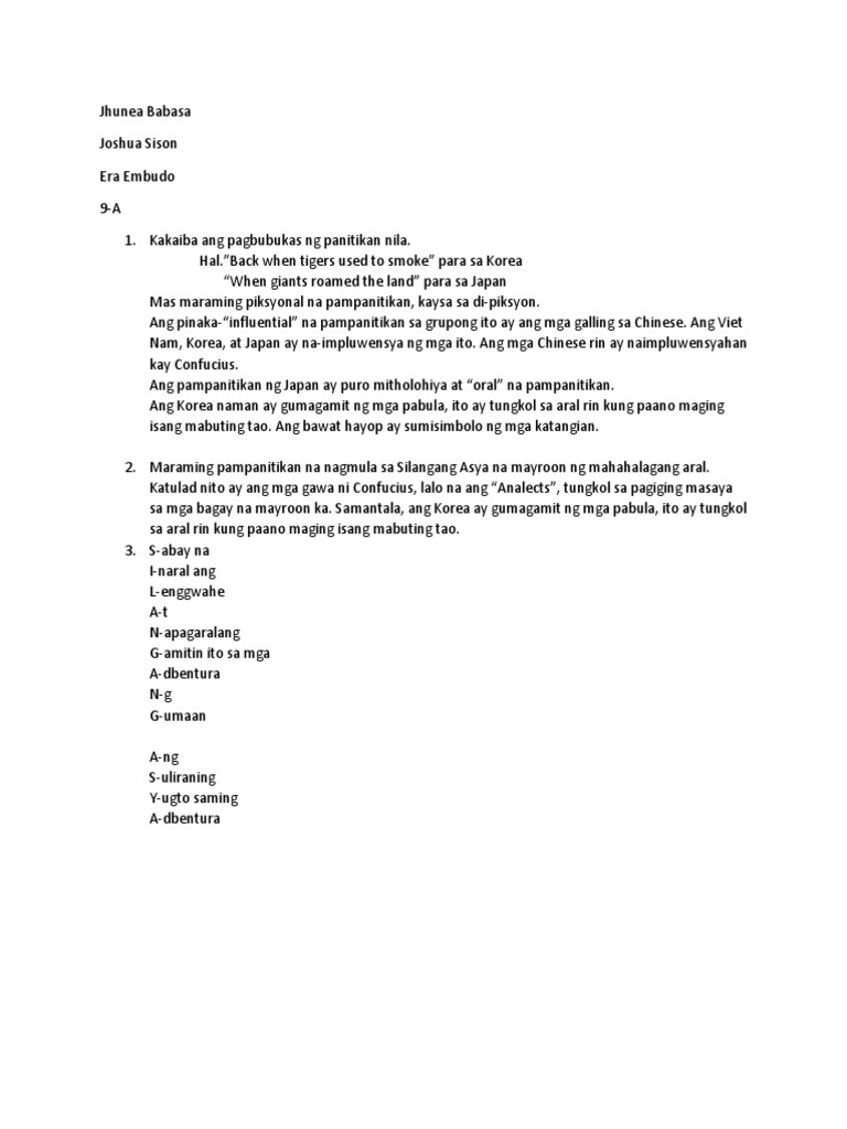 Filipino Group Activity | PDF