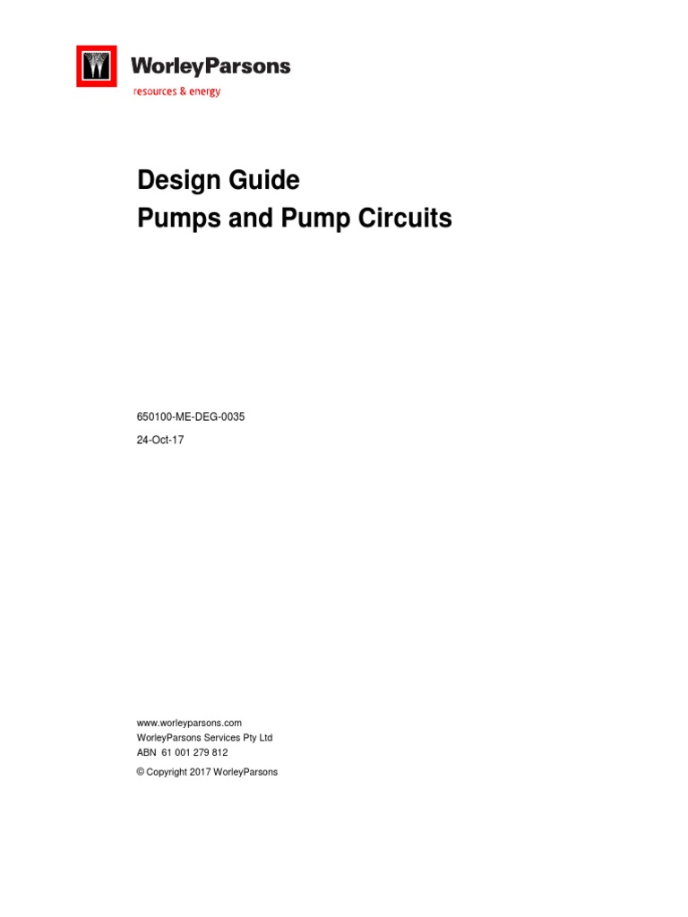 Design Guide Pumps and Pump Circuits: 650100-ME-DEG-0035 24-Oct-17 | PDF | Pump | Physical Sciences