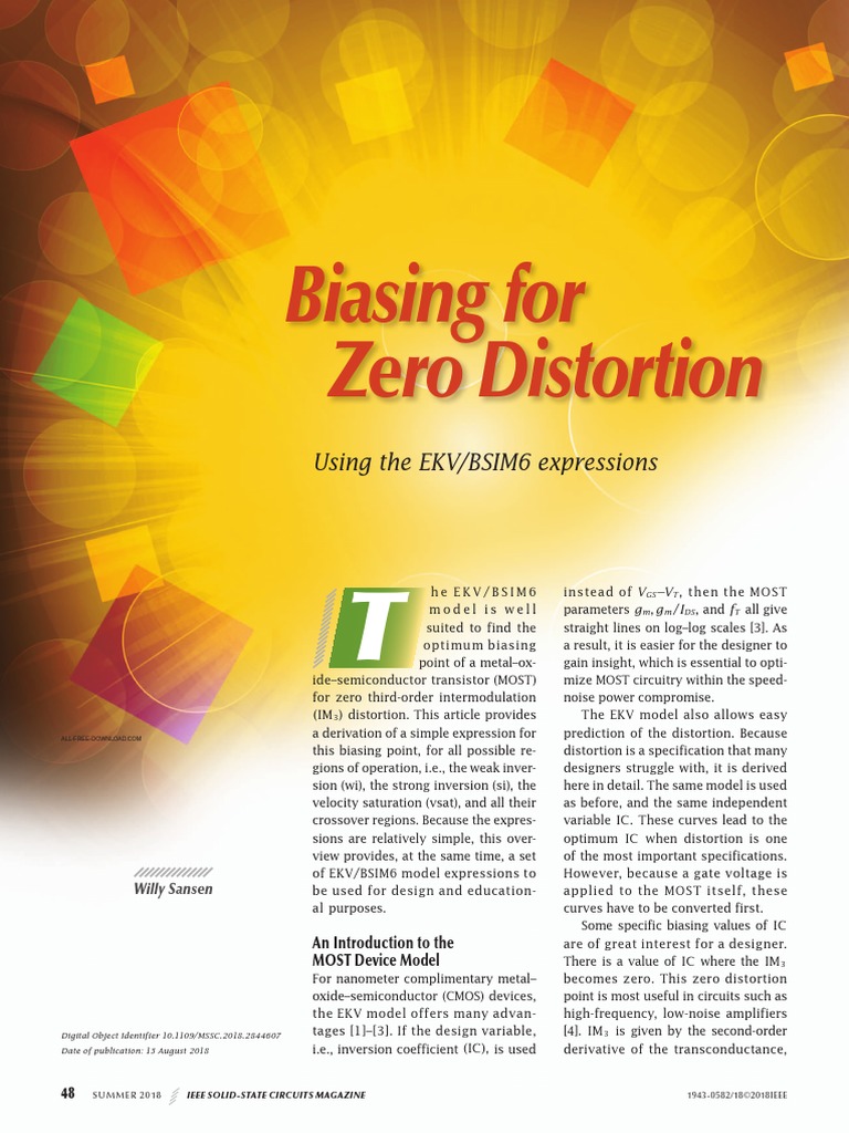 Biasing For Zero Distortion: Using The EKV/BSIM6 Expressions | PDF ...