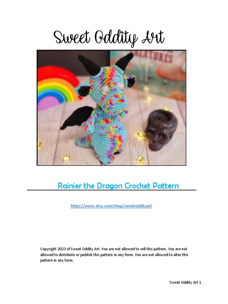 Little Blue Crochet Dragon Free Amigurumi Pattern PDF | PDF | Crochet ...