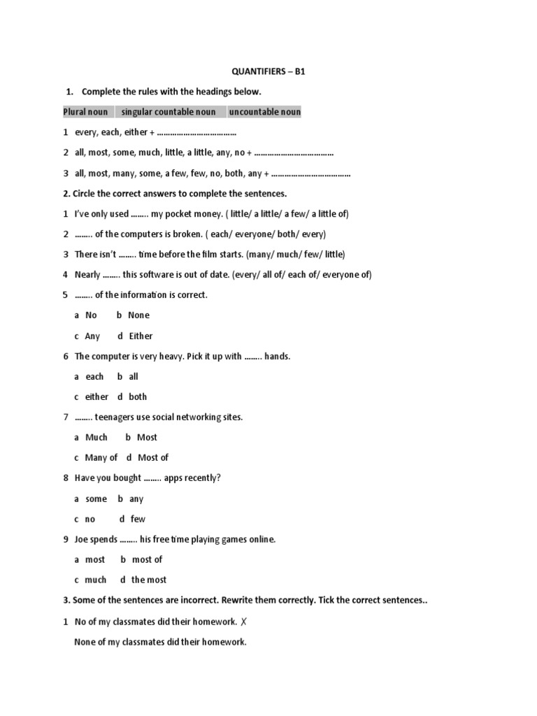 QUANTIFIERS | PDF | Noun | Linguistics
