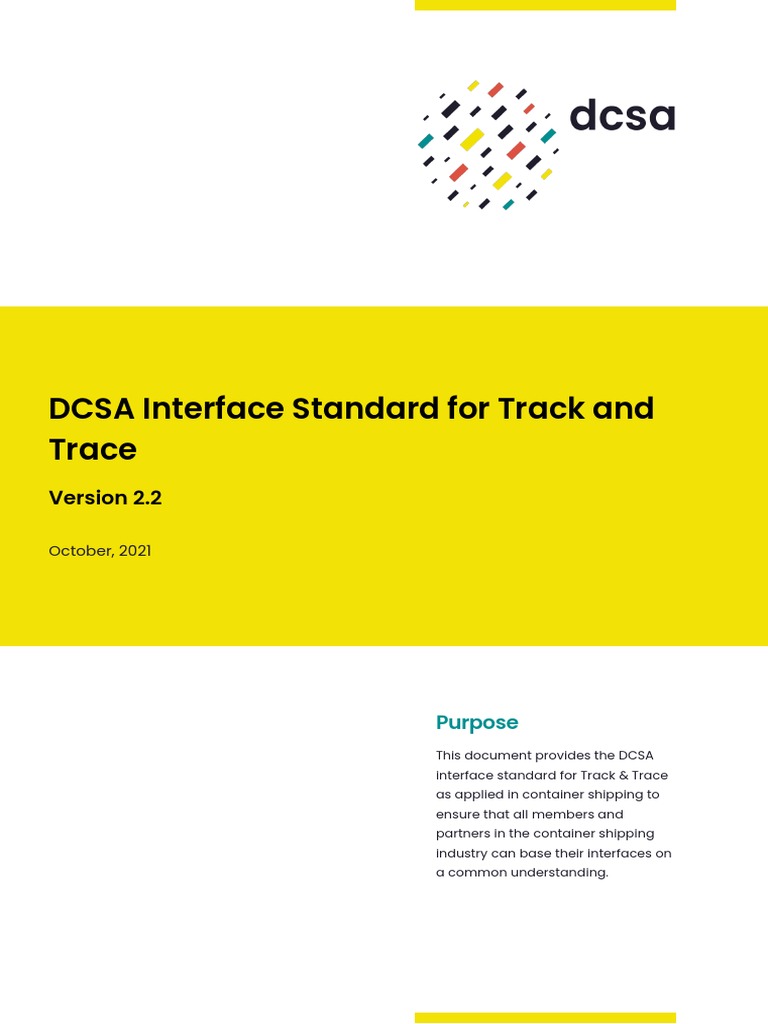 DCSA - P1 - Interface Standard For Track and Trace 2.2 - Final | PDF | Use Case | Class ...