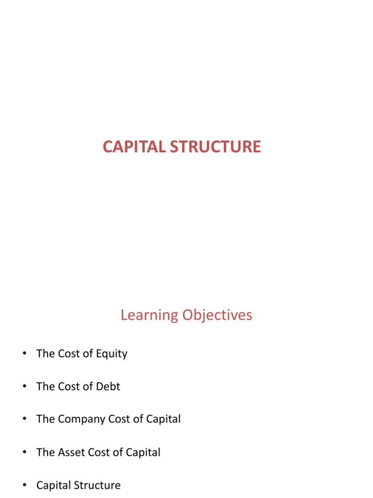 Principles of Finance - Capital Structure | PDF | Cost Of Capital | Capital Structure
