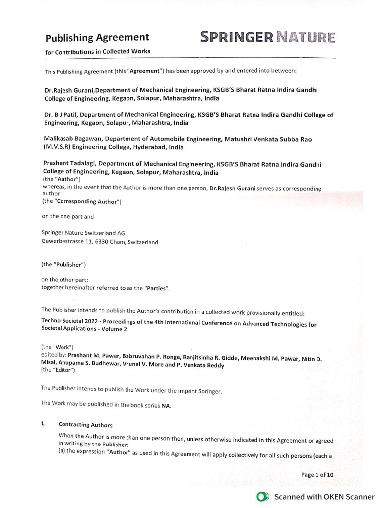 Agreement Copy of Paper No 9530 by Dr. Rajesh, Review Paper - Vol 2 | PDF