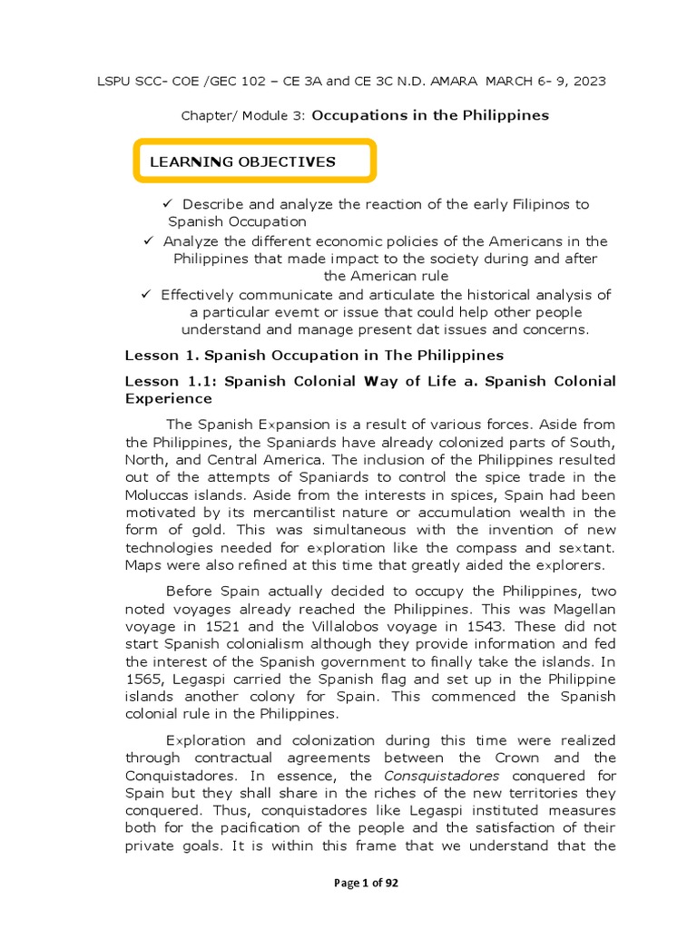 CHAPTER 3 Readings in Philippine History Module PDF 1 PDF | PDF | Philippines