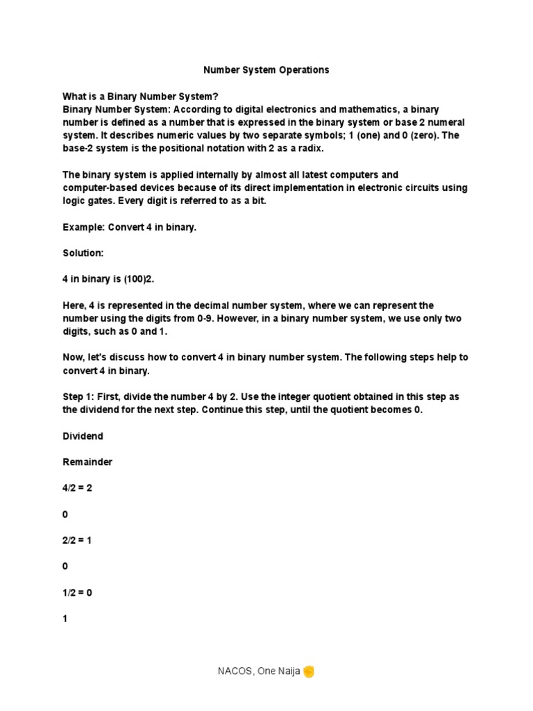 Number System Operations Pdf Numbers Mathematics 5471