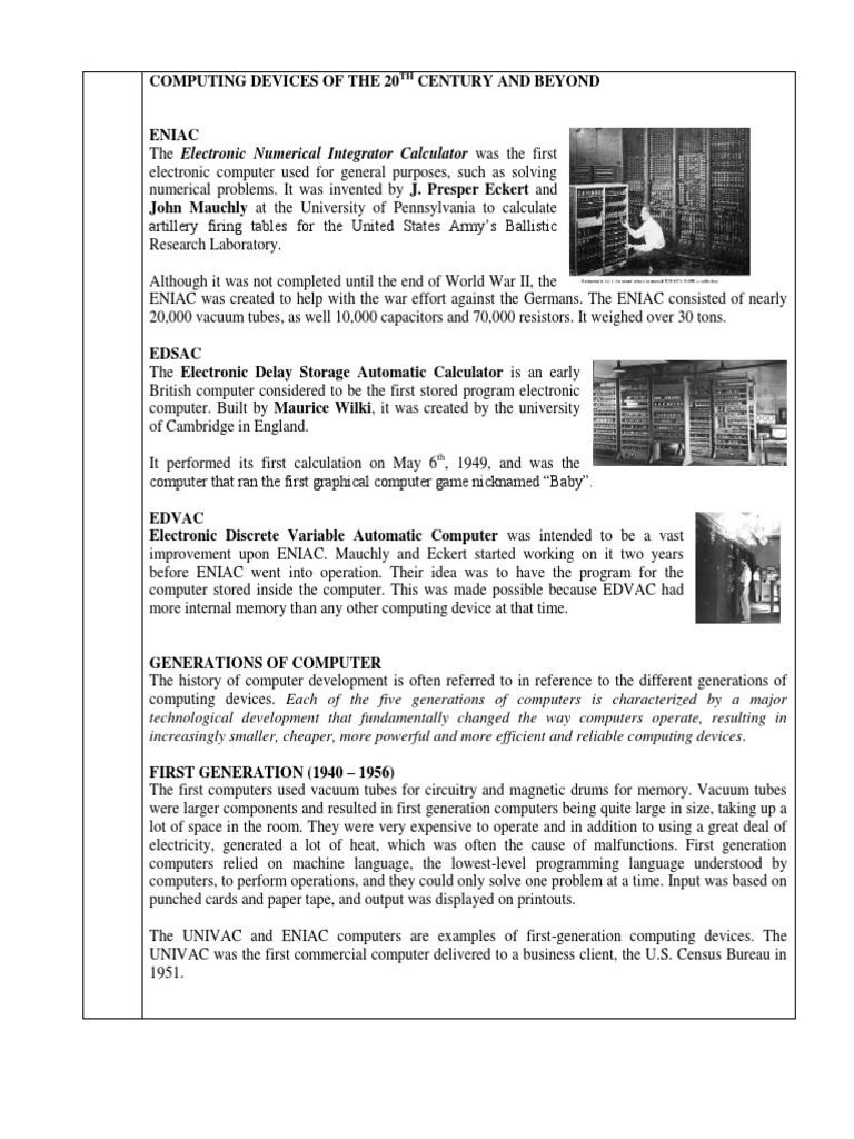 Generations of Computers | PDF | Classes Of Computers | Computer Hardware