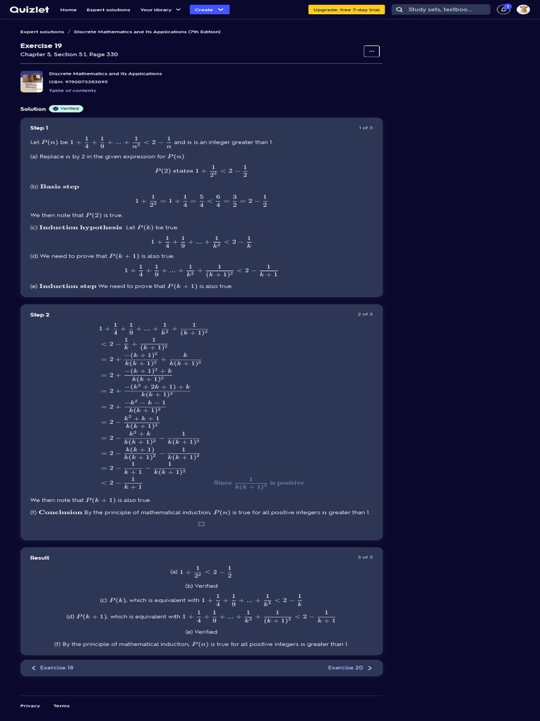 Discrete Mathematics and Its Applications - 9780073383095 - Exercise 19 - Quizlet | PDF