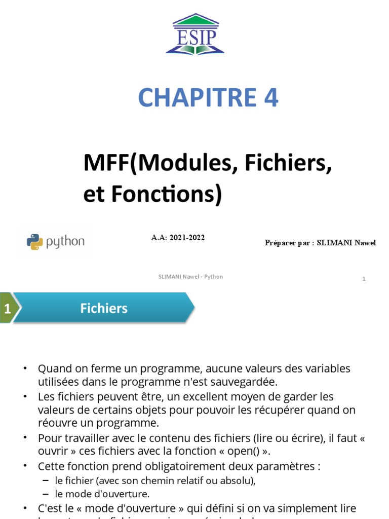 Chapitre 4 | PDF | Python (Langage de programmation) | Module sur un anneau