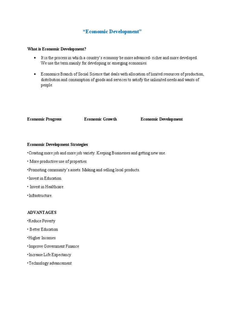 Economic Development Strategies Overview | PDF